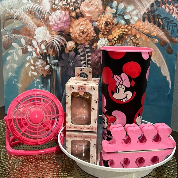 Disney | Other | Disney Mickey And Minnie Items Pink Themed Bundle Nip ...